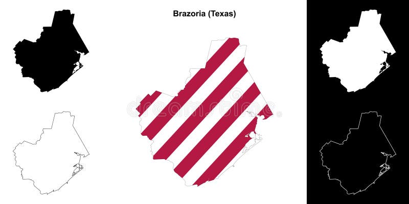 Brazoria outline map stock vector. Illustration of texas - 324145868
