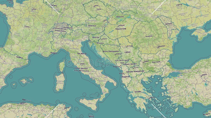 Brazza Island in the Adriatic Sea. OSM Map. Slide Stock Footage - Video ...