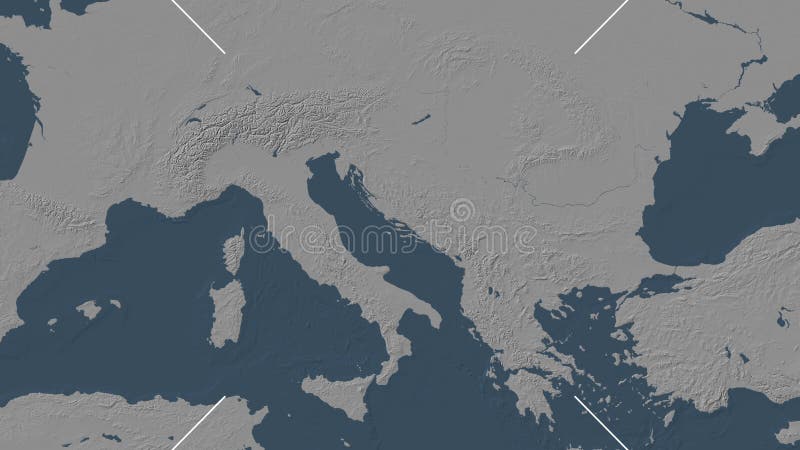 Brazza Island in the Adriatic Sea. Steel Blue Map. Slide Stock Video ...