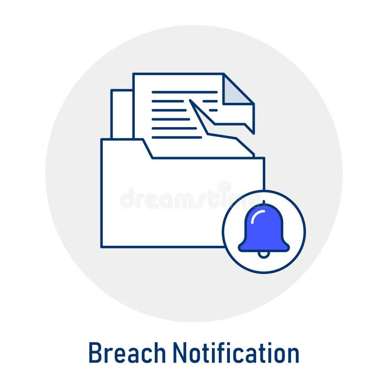 Breach Notification GDPR Icon: Data Incident Alert. Stock Vector ...
