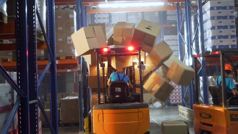Breach of Safety at a Warehouse by a Loader Stock Footage - Video of ...