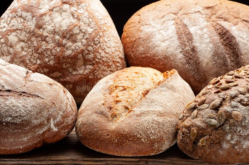 Bread Arranged on Wooden Table Stock Photo - Image of loaf, healthy ...