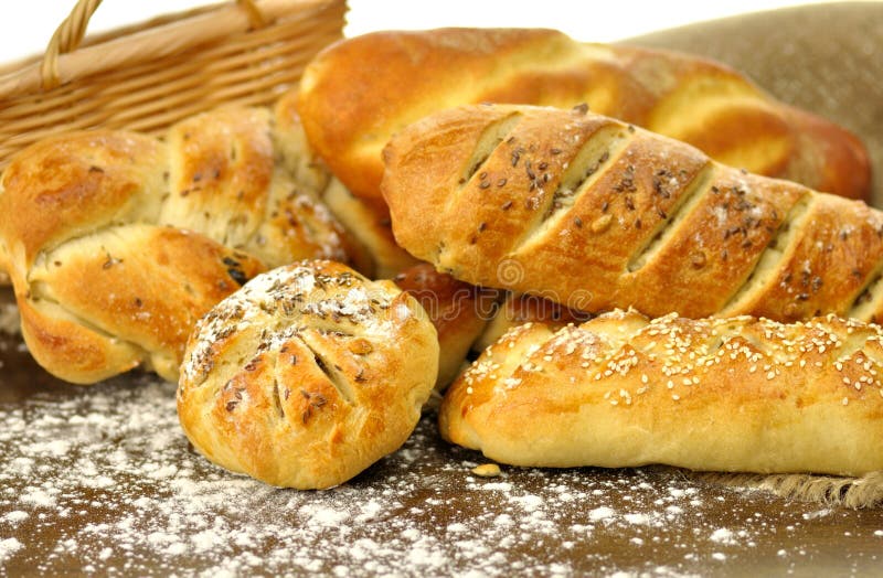 Bread assortment stock image. Image of pastry, white - 17611491