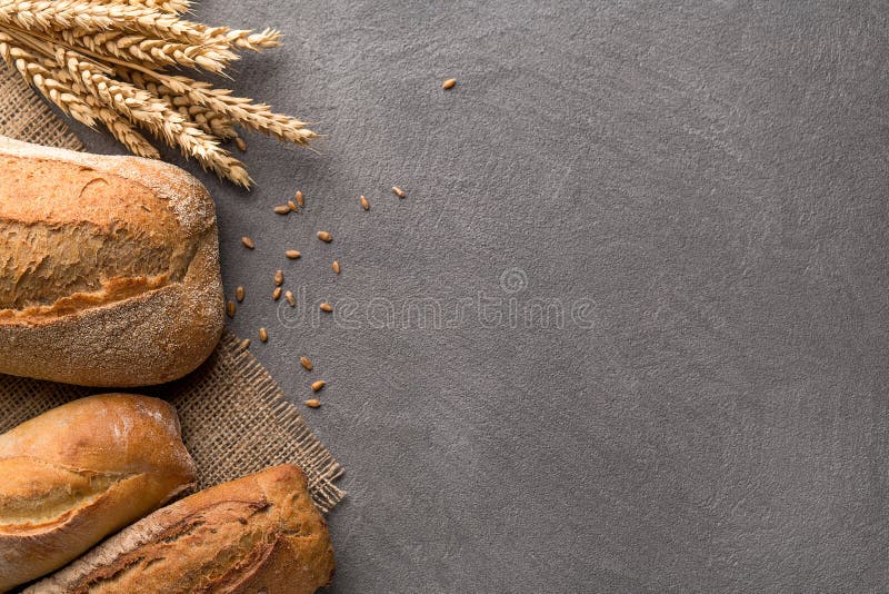 Bread Background with Wheat, Aromatic Crispbread with Grains, Copy ...