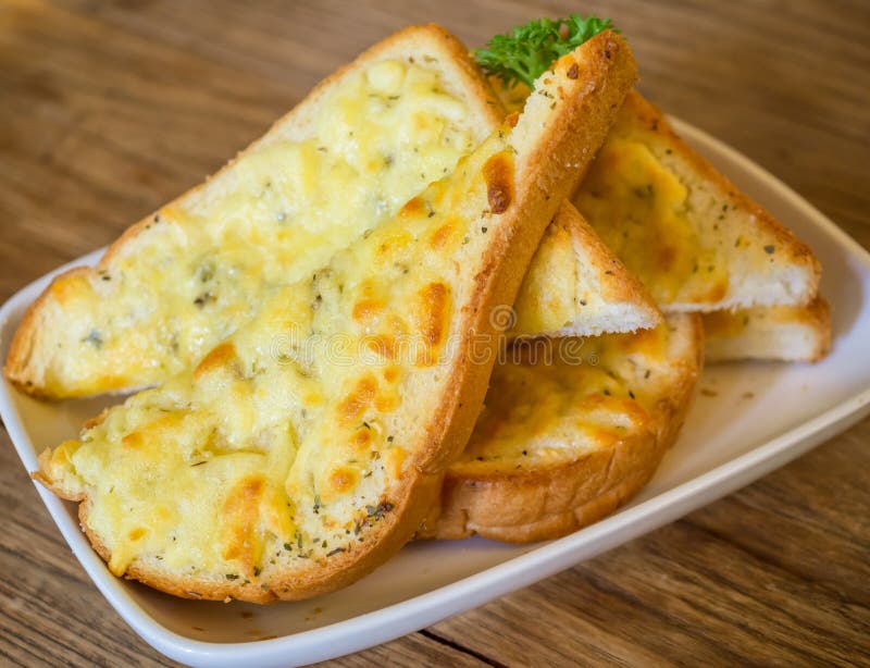 Bread Bake with Garlic and Cheese in a Dish Stock Photo - Image of ...