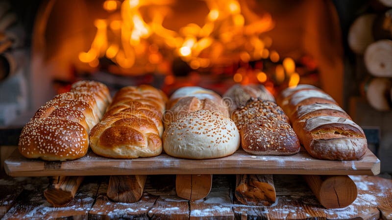 Bread Baked in a Wood-fired Oven Stock Illustration - Illustration of ...