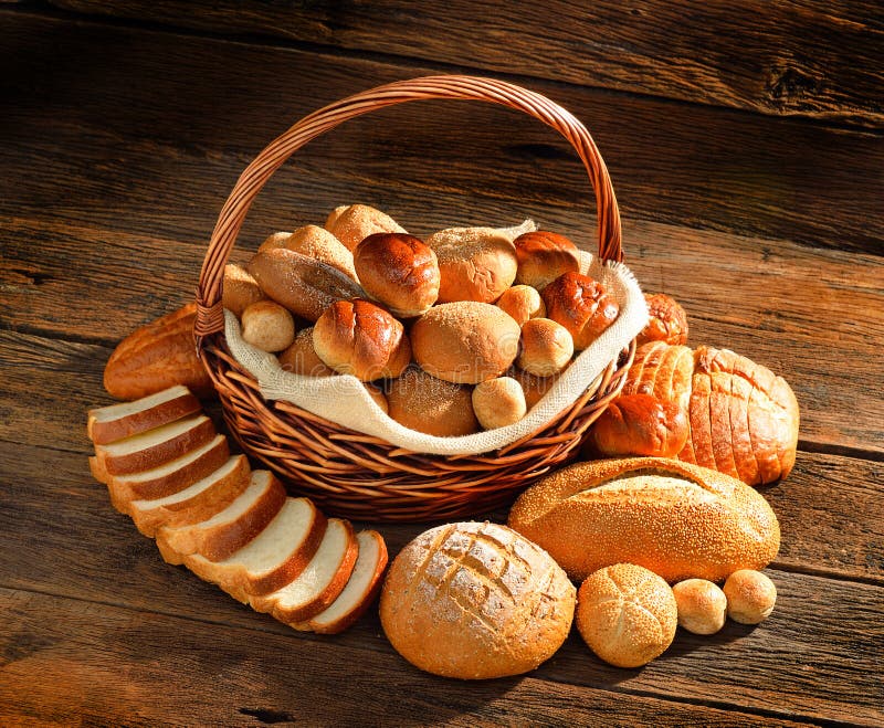 Bakery Bread on a Wooden Table Stock Photo - Image of flour, meal: 32273070