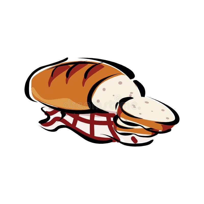 Bread, Bakery Icon, Sliced Fresh Wheat Bread Isolated on White ...