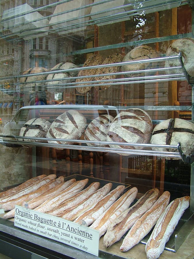 Bread in a Bakery Window stock photo. Image of city, fresh - 79641124