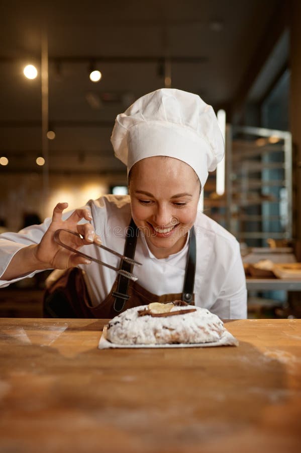 Bread Bakery Worker Decorating Diet Wheat Loaf or Bun Stock Photo ...