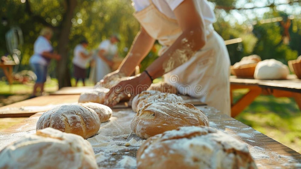 A Bread Baking Competition in an Outdoor Setting with Participants ...