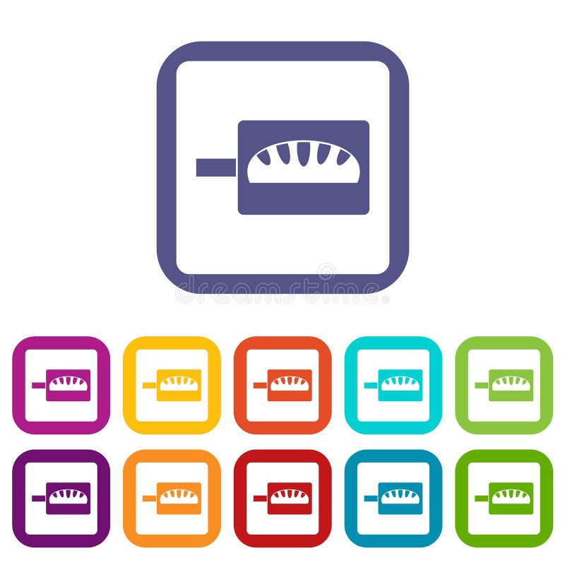 Bread Baking Icons Set Flat Stock Vector - Illustration of freshness ...