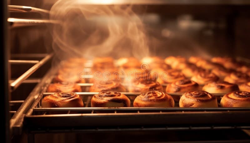 Bread Baking in Oven, Heat and Temperature Controlled for Freshness ...
