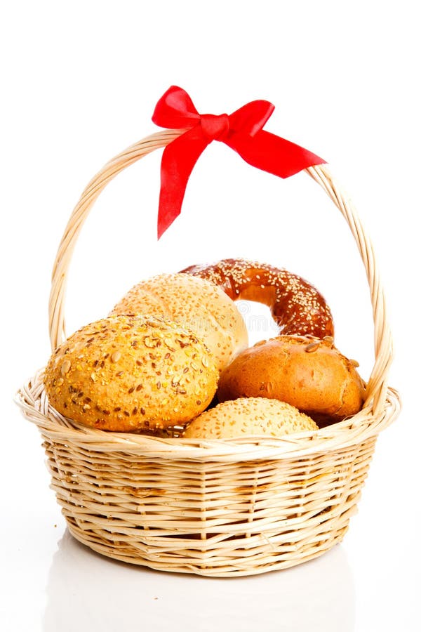 Basket with Bread in a Wheat Field Stock Photo - Image of countryside ...