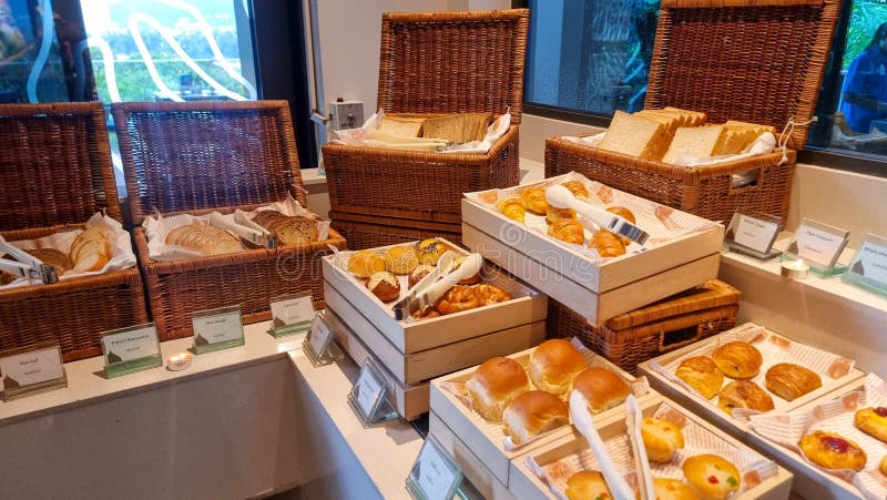 Bread in a Basket at a Breakfast Buffet in a Luxury Hotel Stock Image ...
