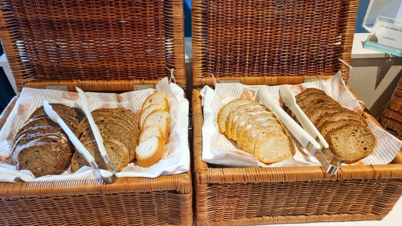 Bread in a Basket at a Breakfast Buffet in a Luxury Hotel Stock Photo ...