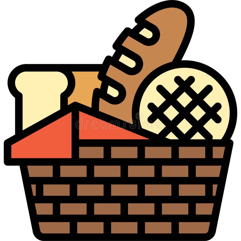 Bread Basket Icon, Bakery and Baking Related Vector Stock Vector ...