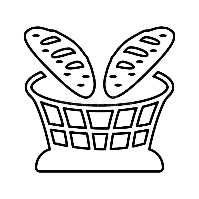 Bread Basket Icon. Outline Vector Stock Illustration - Illustration of ...