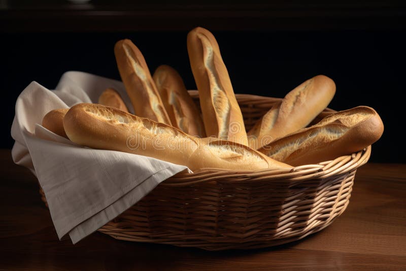 Bread in the Basket from Generative Ai Stock Illustration ...