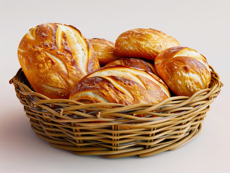Bread in a Basket by Samuel Mcdonald Stock Photo - Image of snack ...