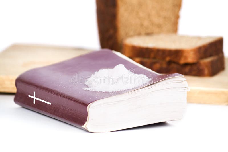 Bread and Bible close up stock photo. Image of crust - 105704616