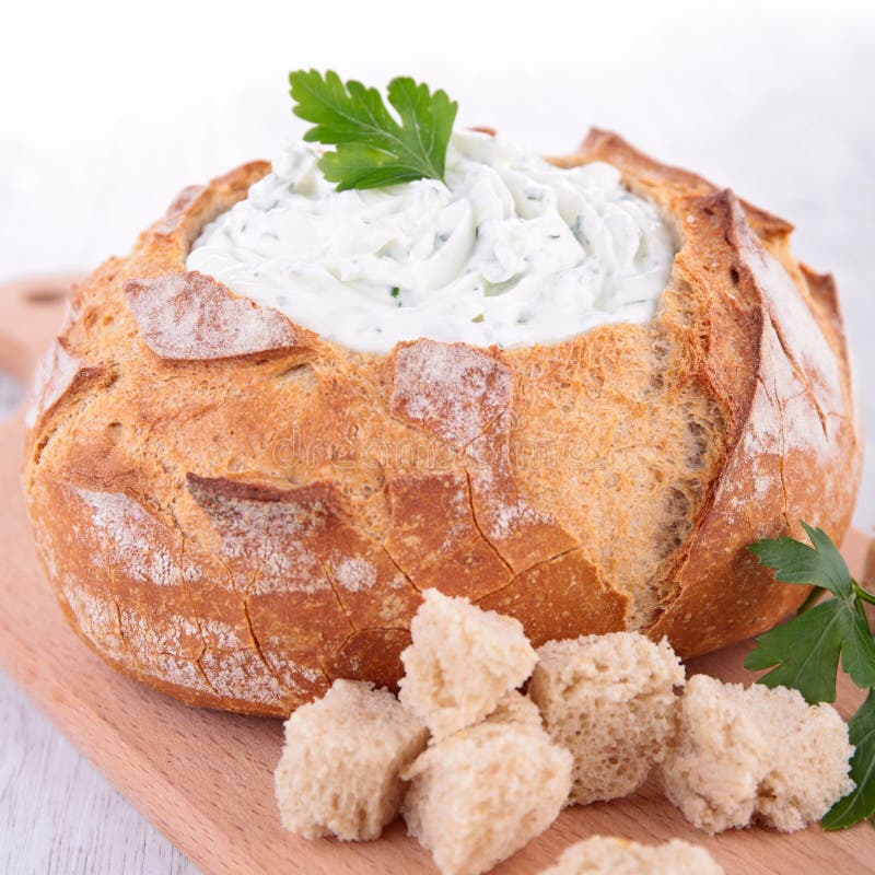Bread bowl and cheese stock photo. Image of healthy, dinner - 36110692