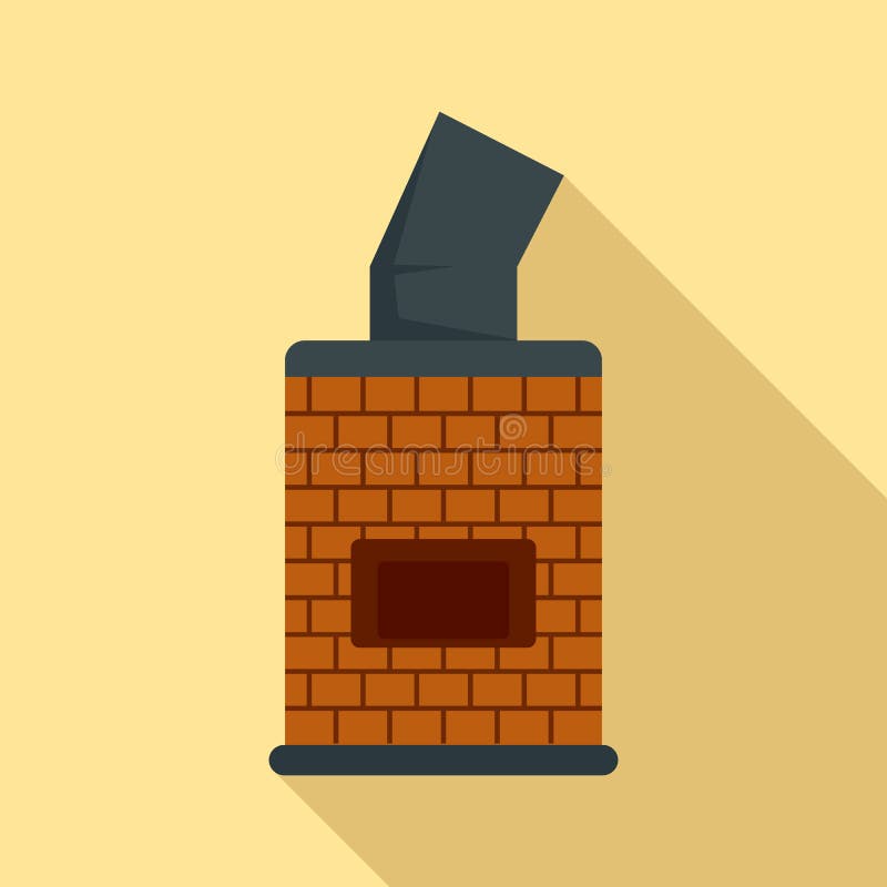 Bread Brick Oven Icon, Flat Style Stock Vector - Illustration of brick ...