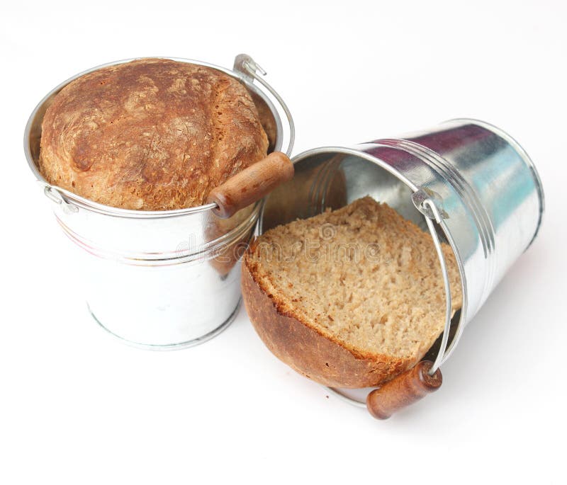 Bread in a bucket stock image. Image of baking, bucket - 38782193