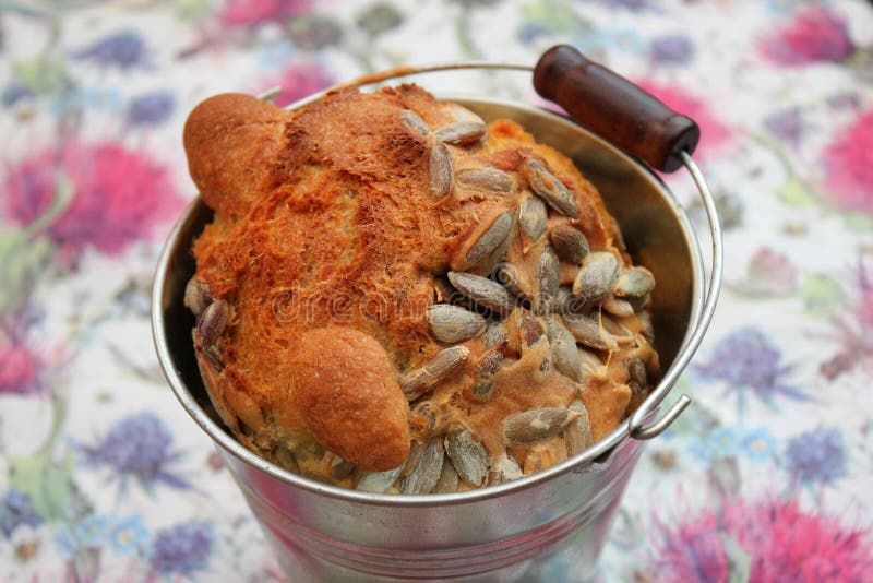 Bread in a bucket stock image. Image of baking, bucket - 38782193