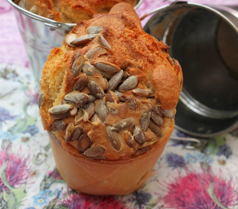 Bread in a bucket stock photo. Image of bakery, seeds - 93582032