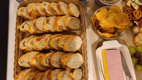 Bread Buffet and Condiments Stock Photo - Image of friendly, healthy ...