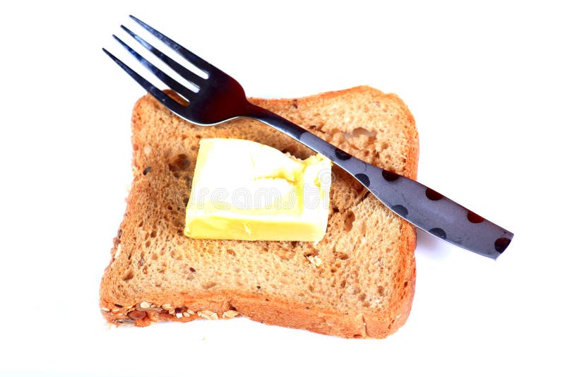 Bread and butter stock photo. Image of tasty, white, fork - 52231116
