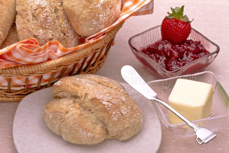 Bread, Butter and Jam stock image. Image of bread, baked - 22551491