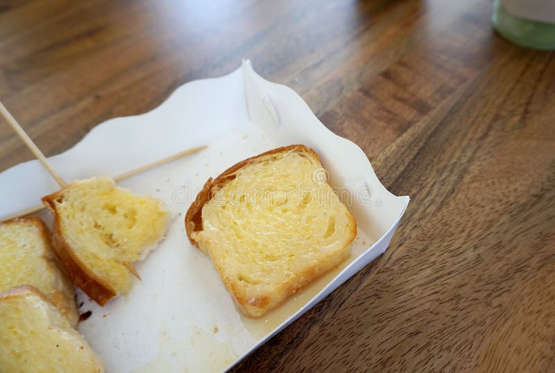 Bread and Butter Toast in the Paper Box Stock Image - Image of food ...