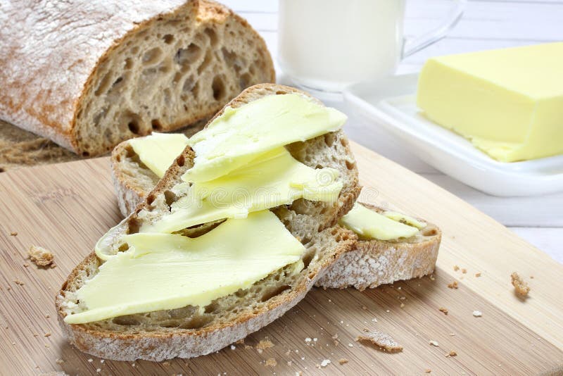 Bread with butter stock photo. Image of freshness, butter - 35241438