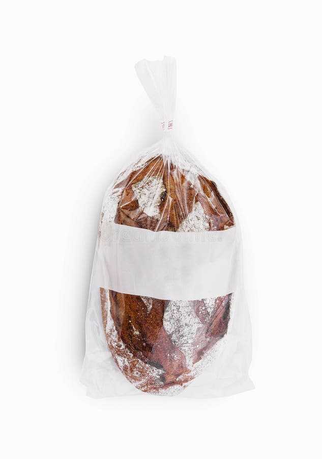 Bread in Cellophane Bag on White Stock Image - Image of staple, plastic ...
