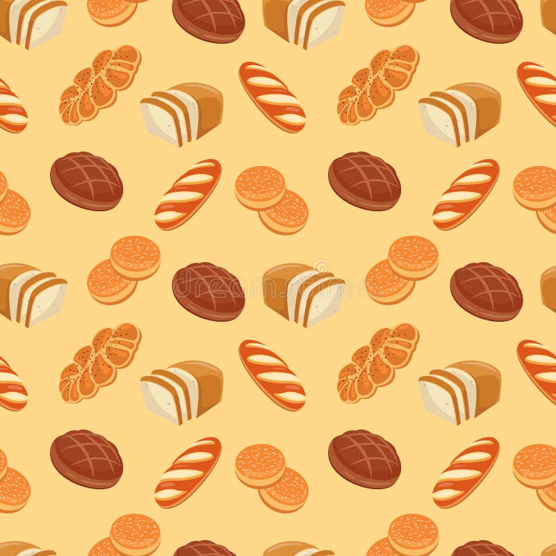 Bread and Cereal Seamless Pattern. Food Pattern Stock Vector ...