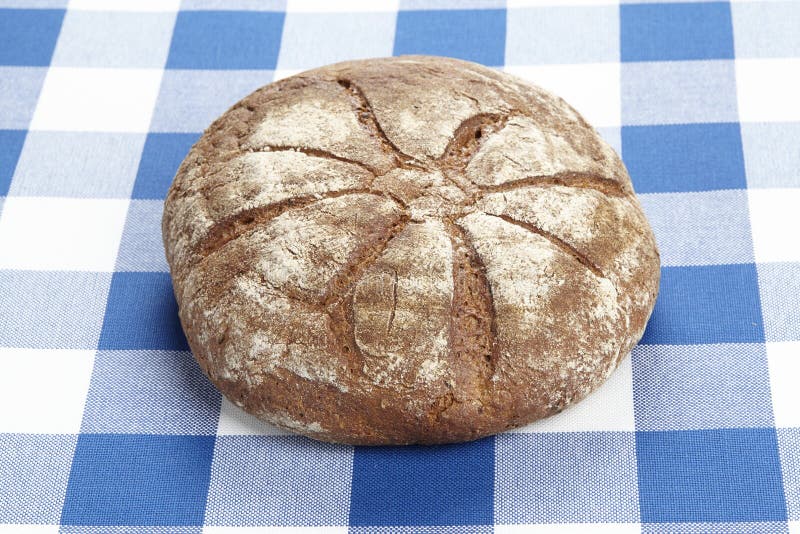 Bread on a Checkered Tablecloth Stock Image - Image of nutrition, basic ...
