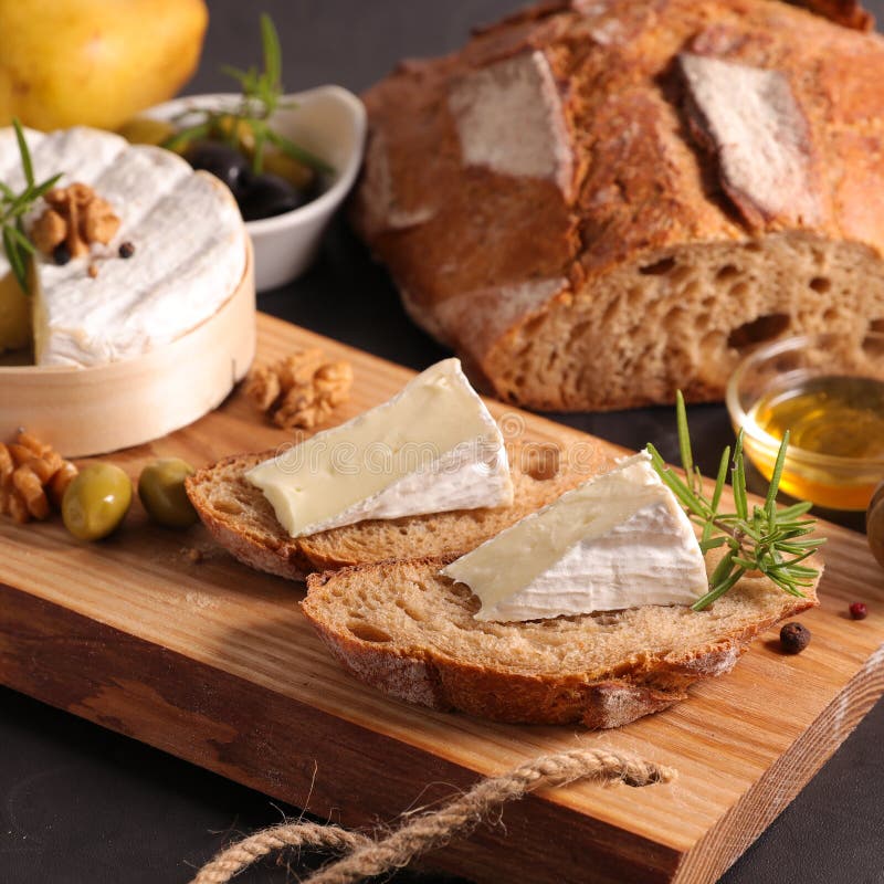 Bread and cheese stock photo. Image of bread, brie, slice - 139085986