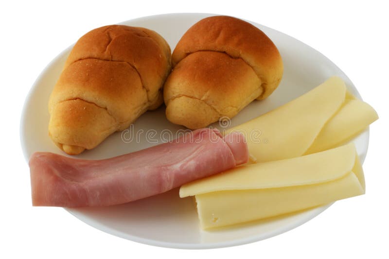Bread with cheese and ham stock image. Image of bread - 17540433