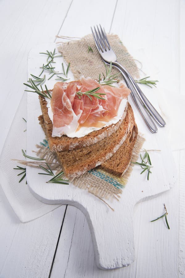 Bread, cheese and ham stock photo. Image of table, bread - 45704838