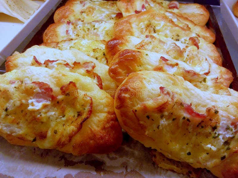 Bread with cheese and pork stock photo. Image of pork - 56732836