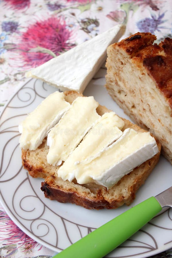 Bread with cheese stock photo. Image of breakfast, camembert - 91453088