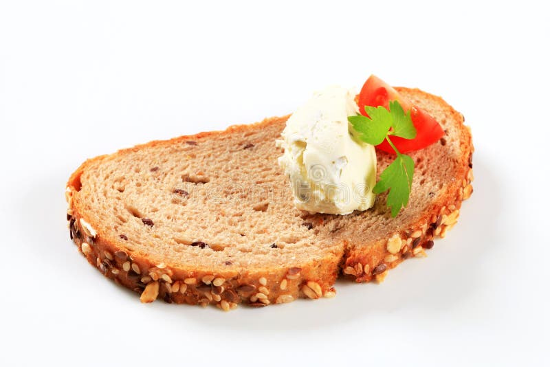 Bread and cheese spread stock photo. Image of oats, grain - 41446968