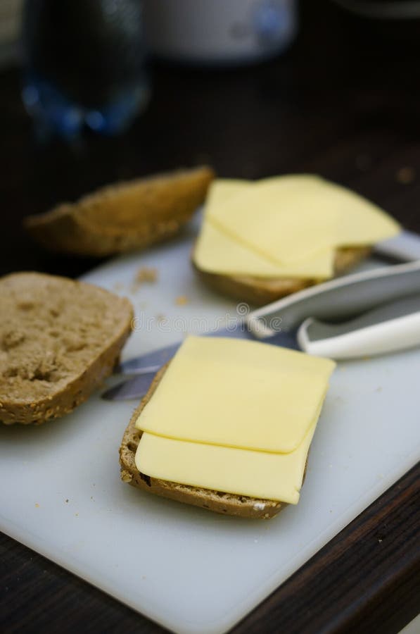 Bread and Cheese on a Table Stock Image - Image of breakfast, bread ...
