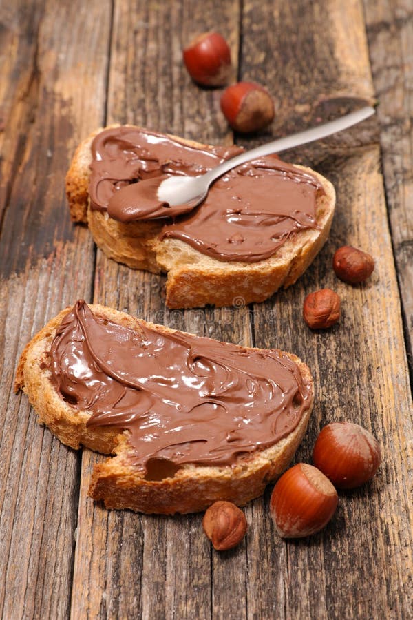 Bread and chocolate spread stock photo. Image of toast - 39241234