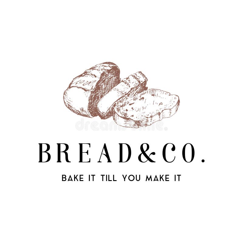Bread and Co Logo with Loaf Illustration in Vector Stock Illustration ...