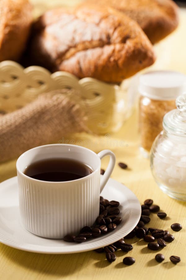 Bread and coffee stock photo. Image of food, gourmet - 33263378