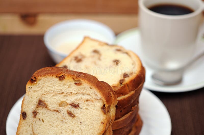 Bread and coffee stock photo. Image of sweet, bread, breakfast - 33423146
