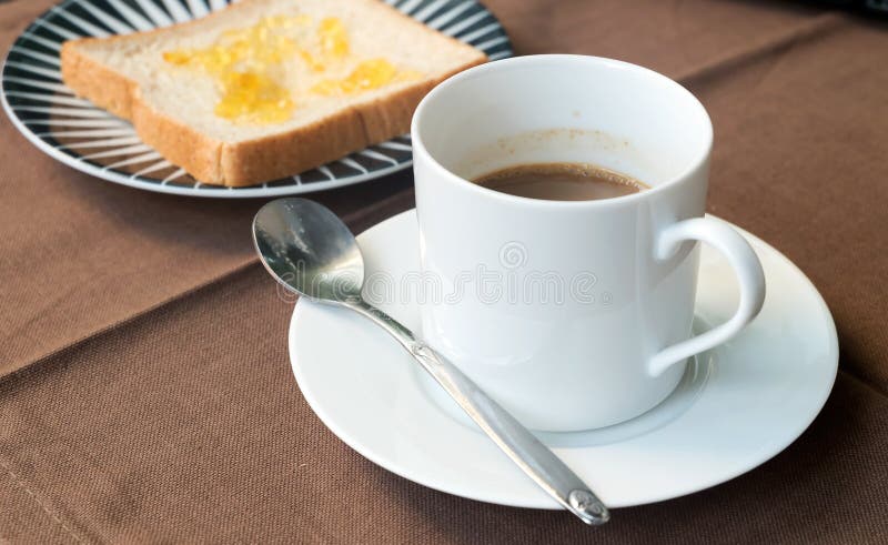 Bread and Coffee on the Table, Coffee, Cup, Coffee Cup Stock Photo ...